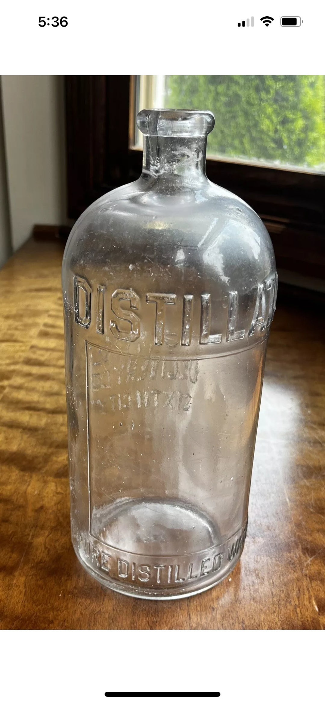 Vintage Large Glass Distillata Pure Distilled Water Bottle City Ice - Etsy