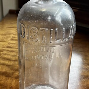 Vintage Large Glass Distillata Pure Distilled Water Bottle City Ice - Etsy
