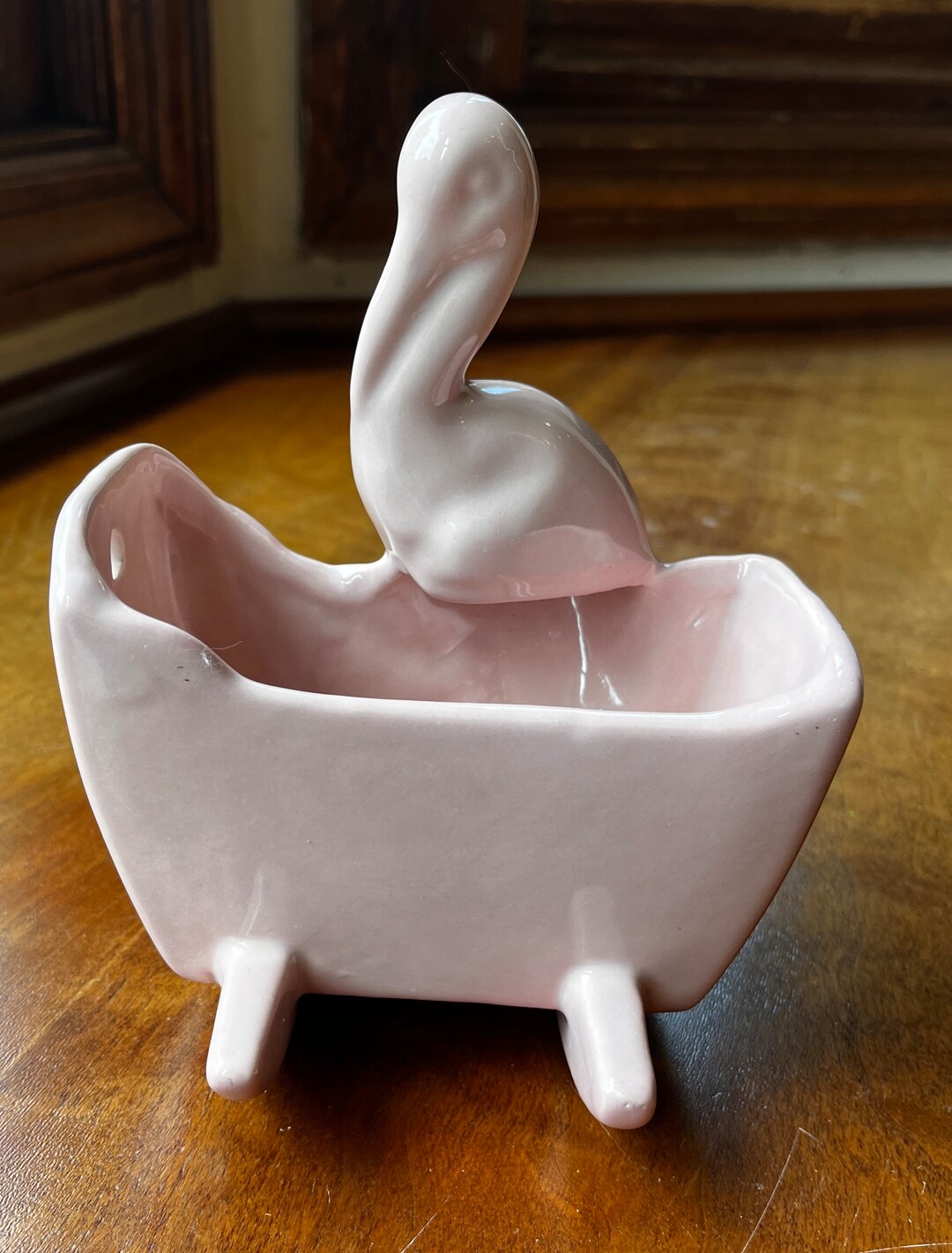 Vintage Haeger Pink Stork Cradle Planter - Etsy