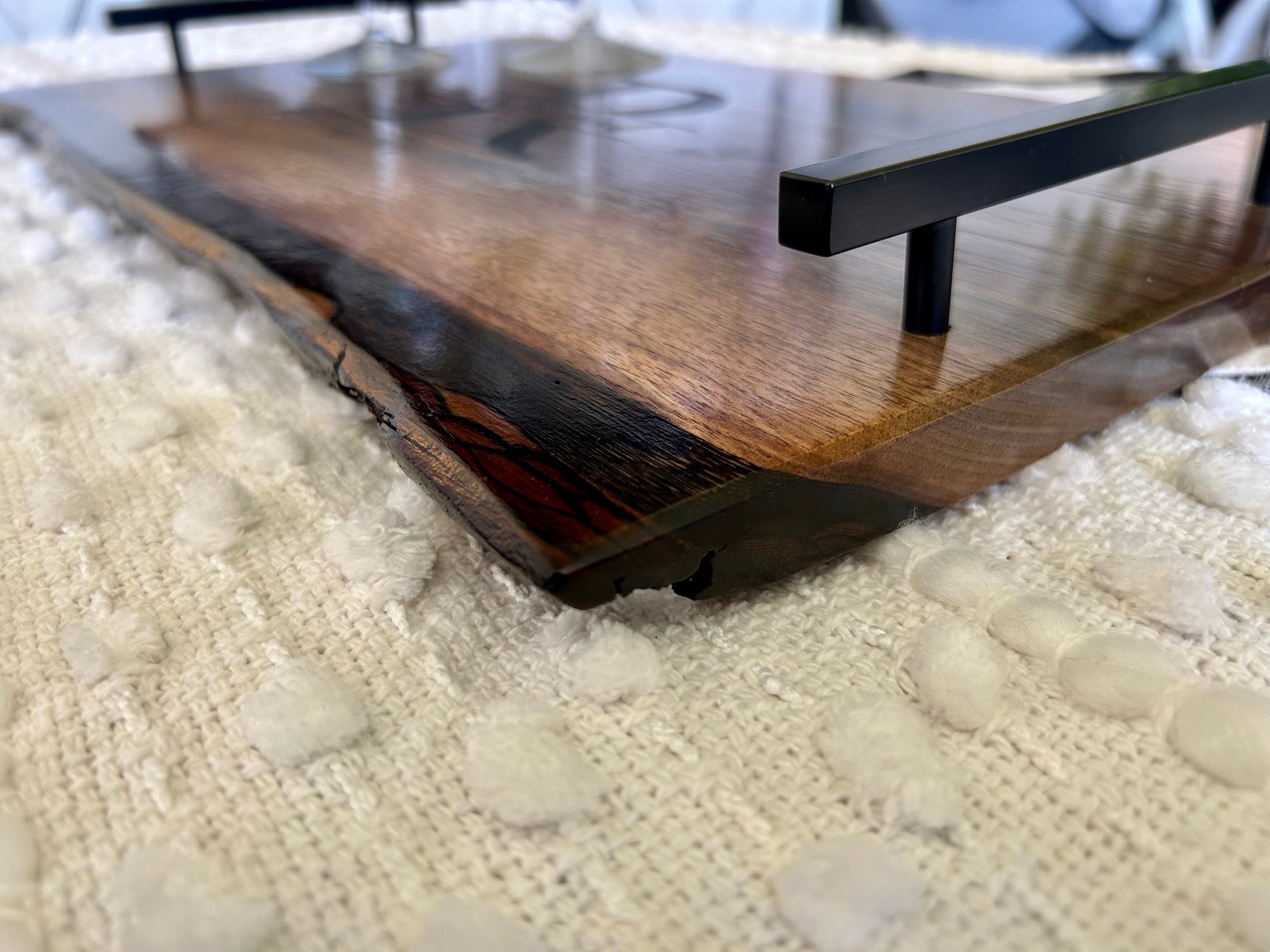 Customizable Solid Black Walnut Serving Tray, Cheese Board, Charcuterie Board, or Cutting Board ...