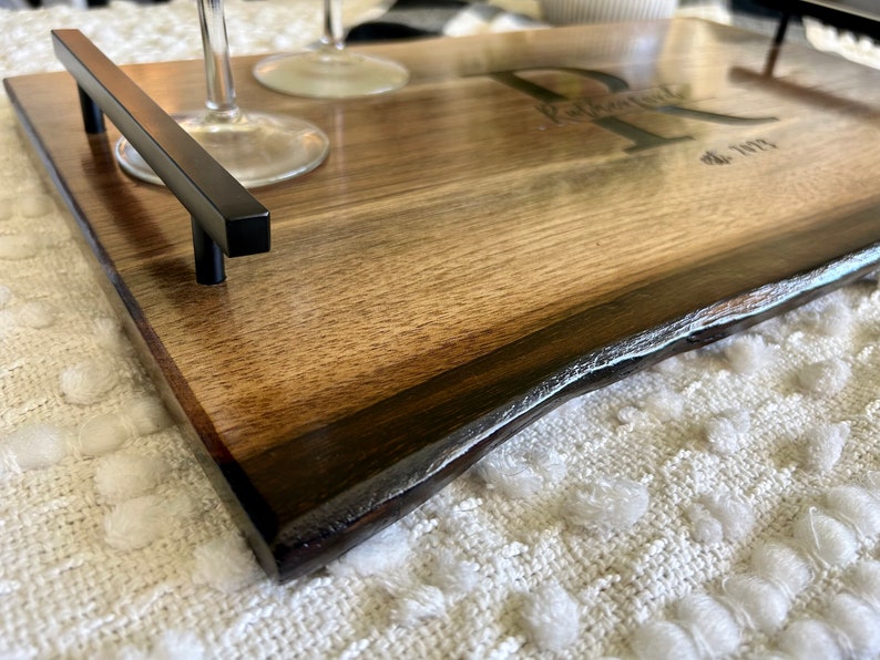 Customizable Solid Black Walnut Serving Tray, Cheese Board, Charcuterie Board, or Cutting Board ...