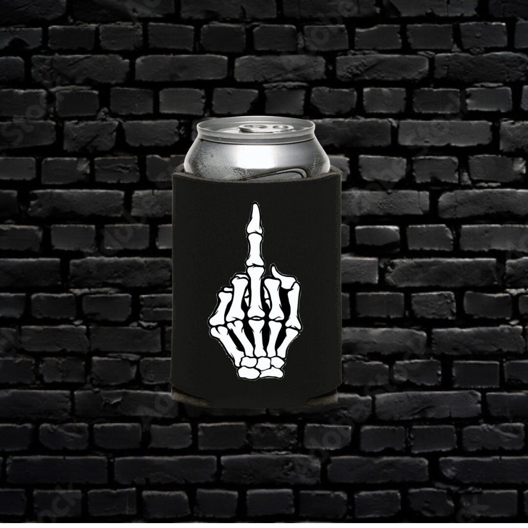 Skeleton Hand Middle Finger Coozie, Middle Finger Can Cooler, Skeleton ...