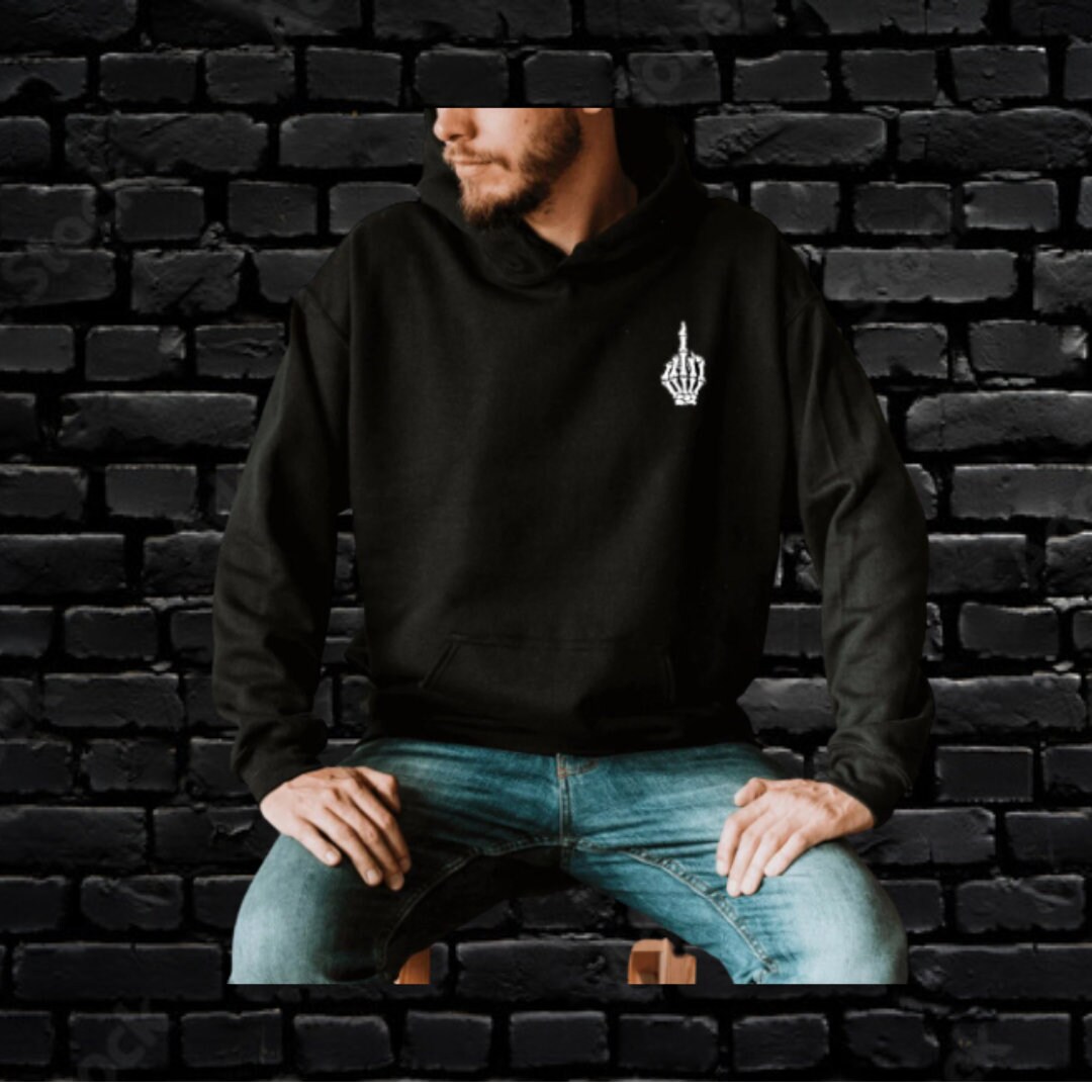 Skeleton Hand Middle Finger Hoodie, Middle Finger Sweatshirt, Skeleton ...