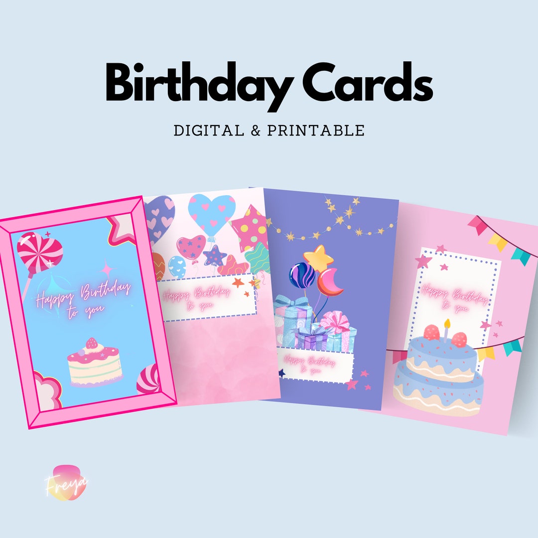 Birthday Cards & Happy Birthday Cards, Digital, Printable - Etsy