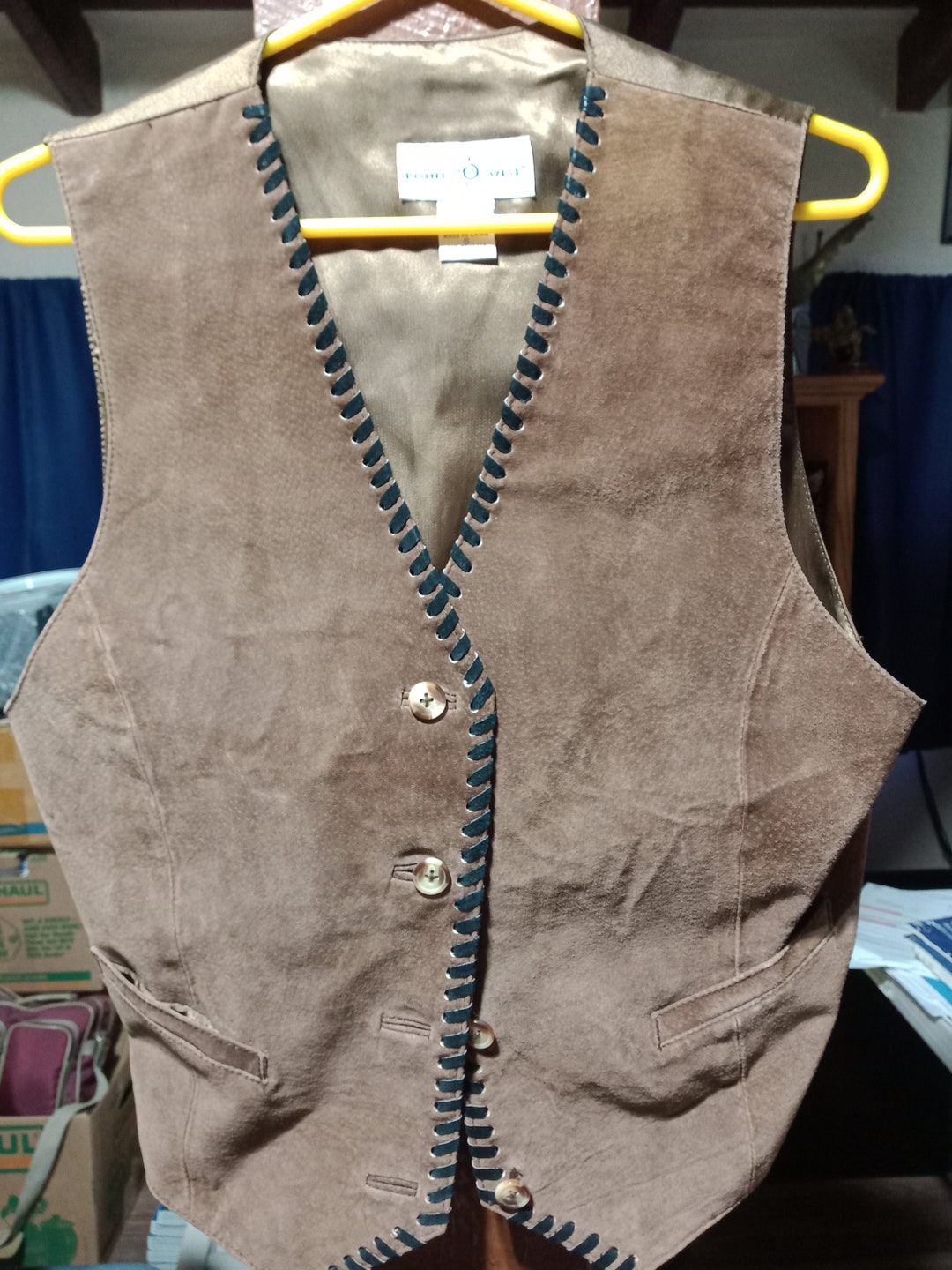 Genuine Suede Vest Men's Point West - Etsy