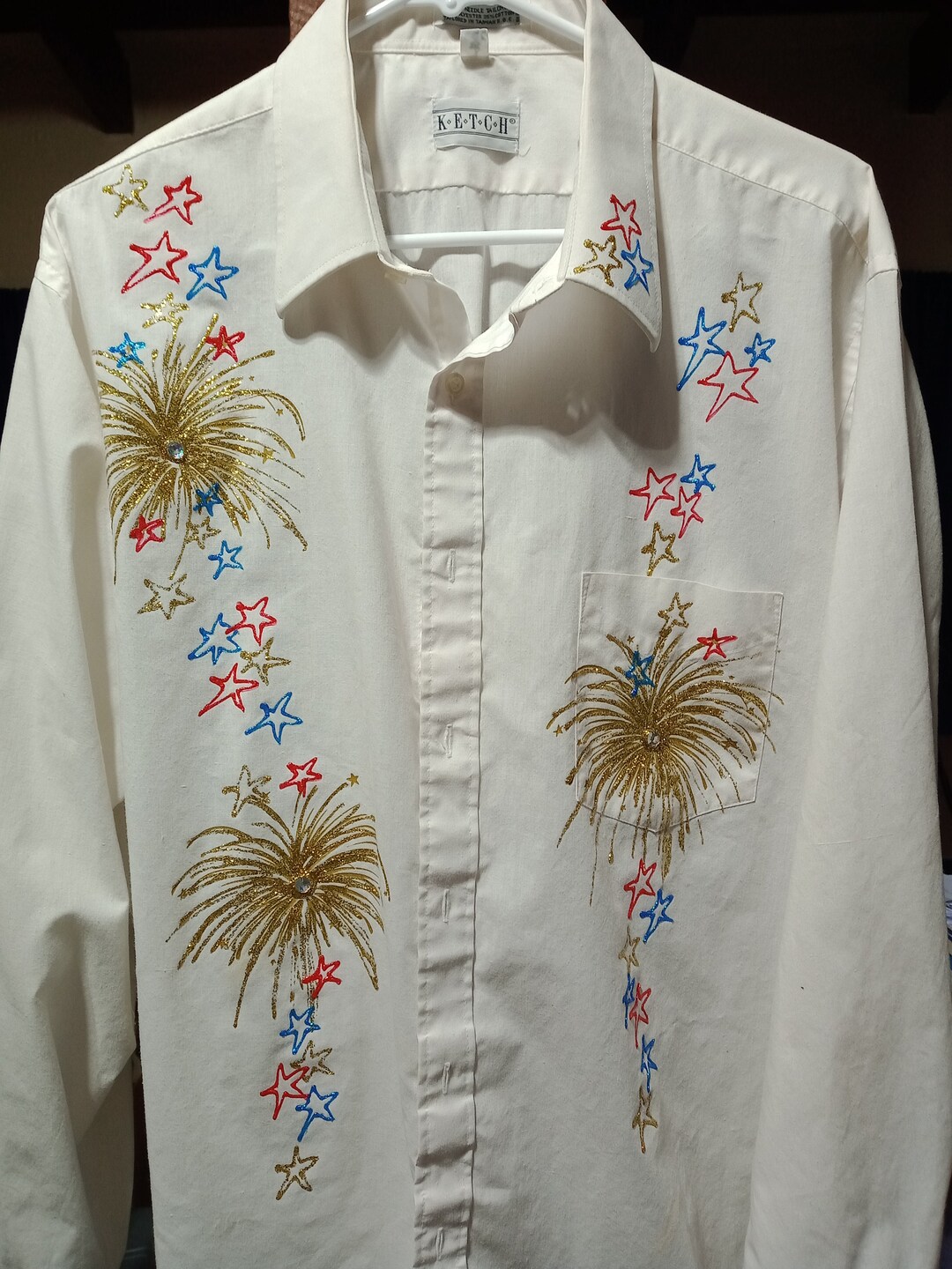 Festive Independence Day Fireworks Button Down Shirt - Etsy