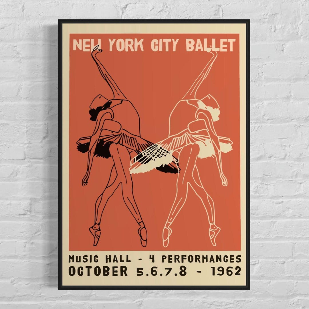New York City Ballet Poster, Popular Vintage Ballerina Art Print - Etsy