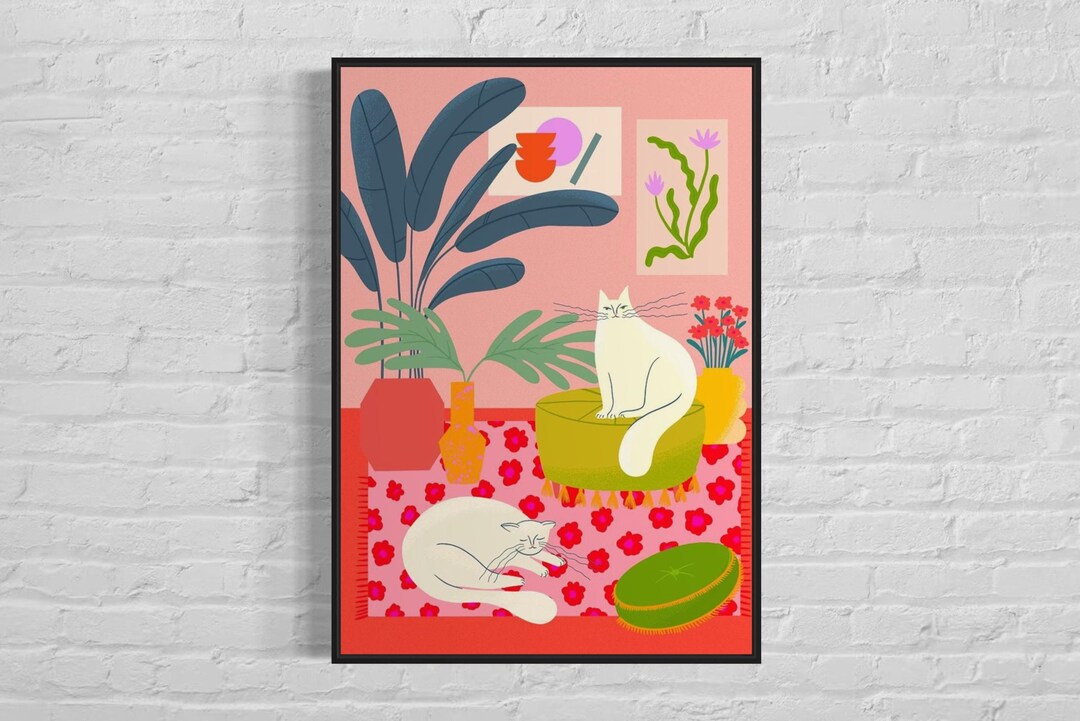 Henri Matisse Cats Print|funny Cat Minimalist Feline Print Cat Poster ...