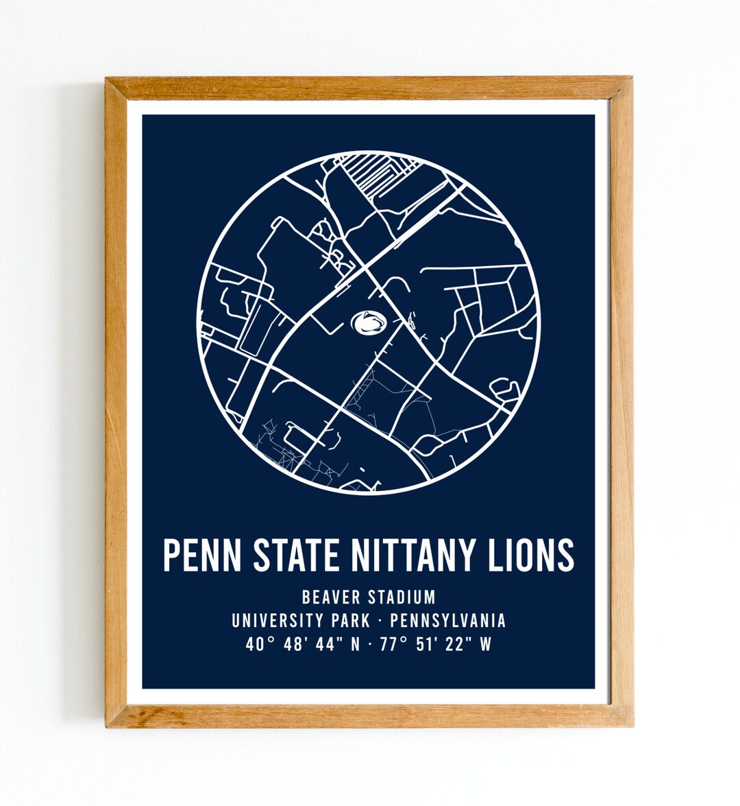 Modern Penn State Nittany Lions Beaver Stadium Print | College Football ...