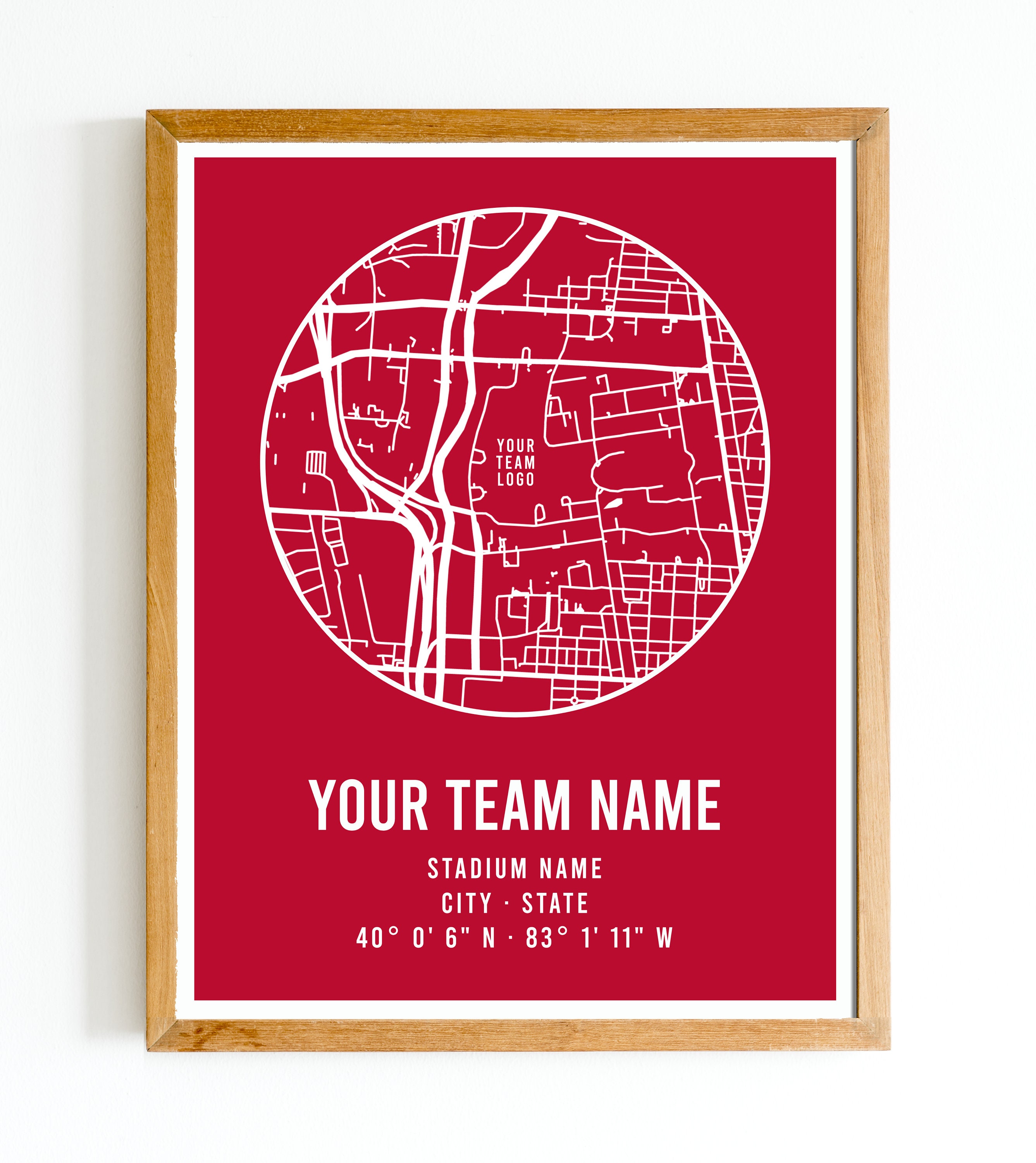 Custom Modern Sports Team Stadium Map Print | Football Stadium Print ...