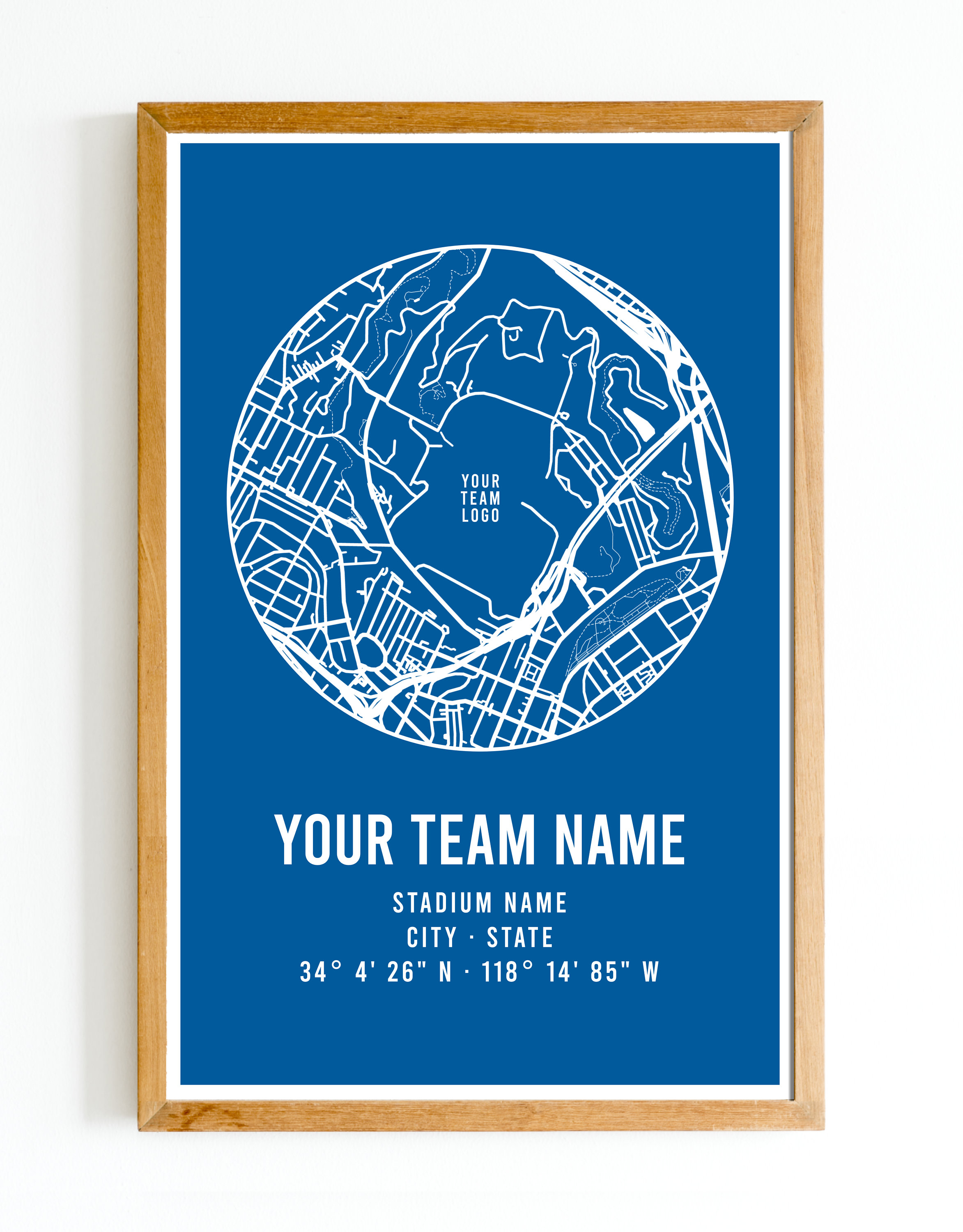 Custom Modern Sports Team Stadium Map Print | Football Stadium Print ...
