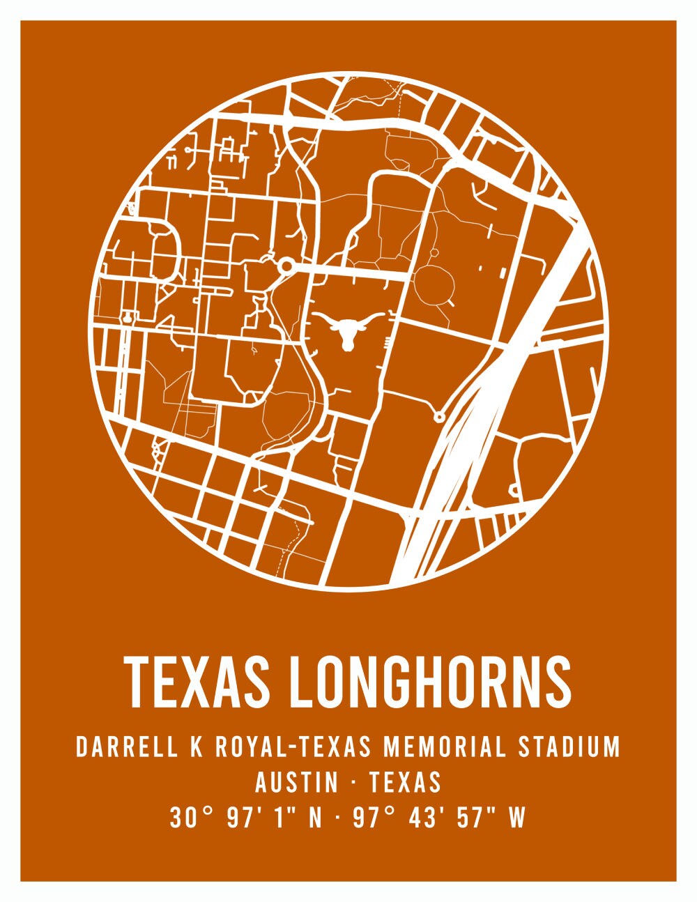 Modern University of Texas at Austin Longhorns Darrell K Royal-texas ...