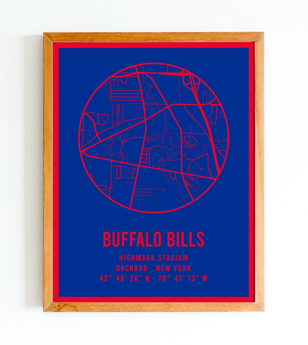 Modern Buffalo Bills Highmark Stadium Map Print | NFL Stadium Map | NFL ...