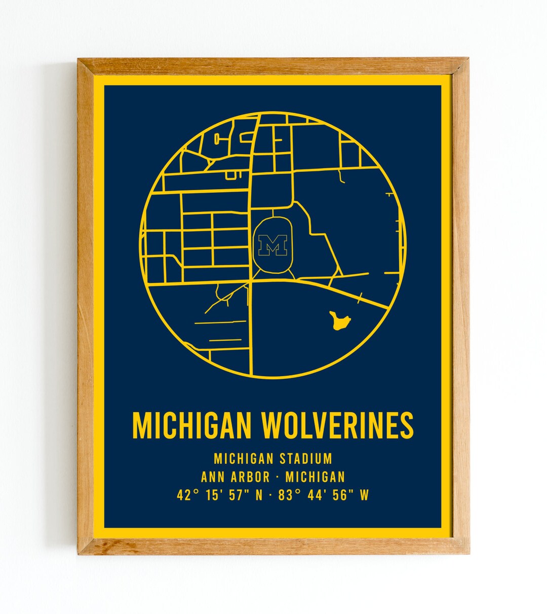 Modern University of Michigan Wolverines Michigan Stadium Map Print ...