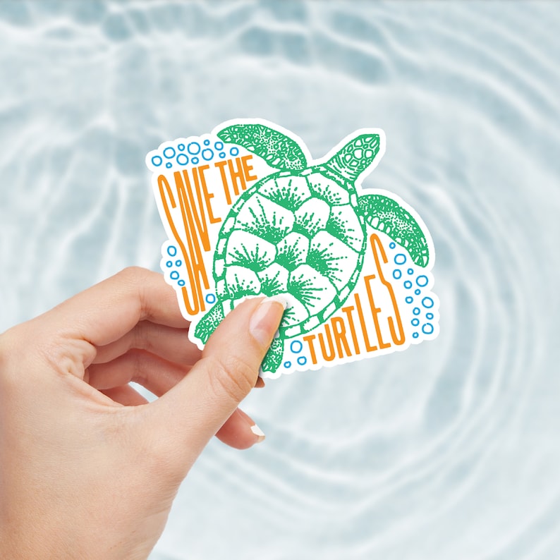 Save the Turtles Sticker | Save the Sea Turtles | Kiss-cut Vinyl Decal ...