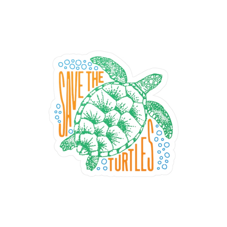 Save the Turtles Sticker Save the Sea Turtles Kiss-cut Vinyl Decal 3x3 ...