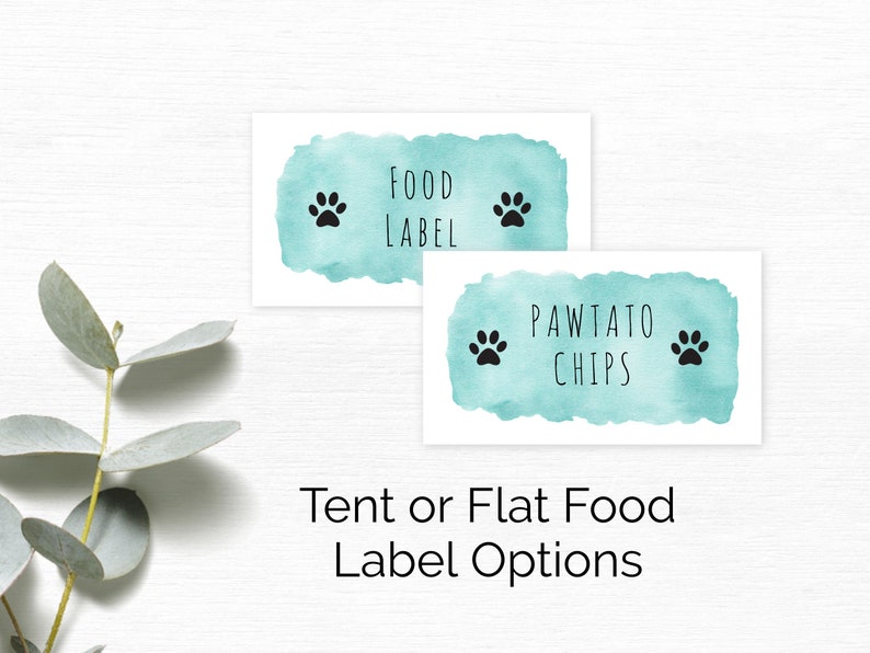 Pawty Food Label Template Food Label Buffet Cards Dog Theme - Etsy