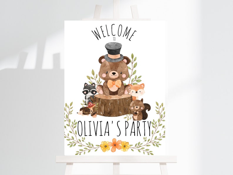 Editable Woodland Welcome Sign Printable Sign Woodland - Etsy