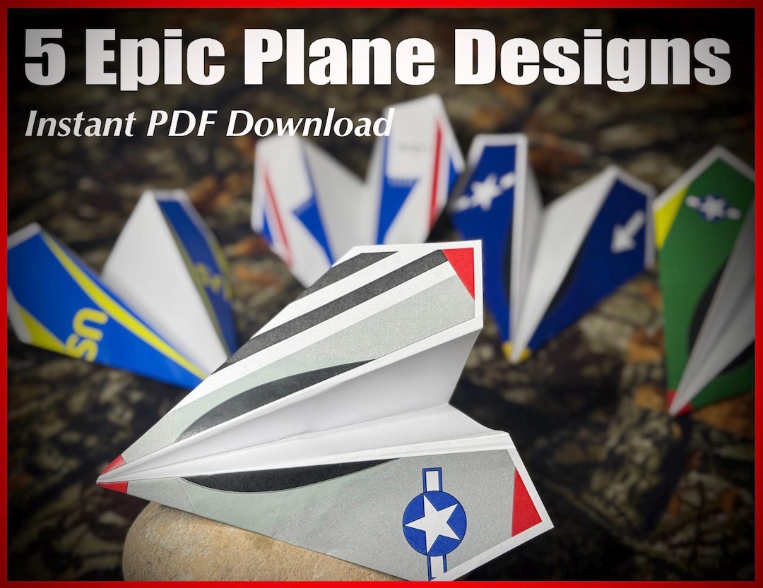 Jet Fighter Paper Airplanes – Printable Templates – 5 Military Jet ...