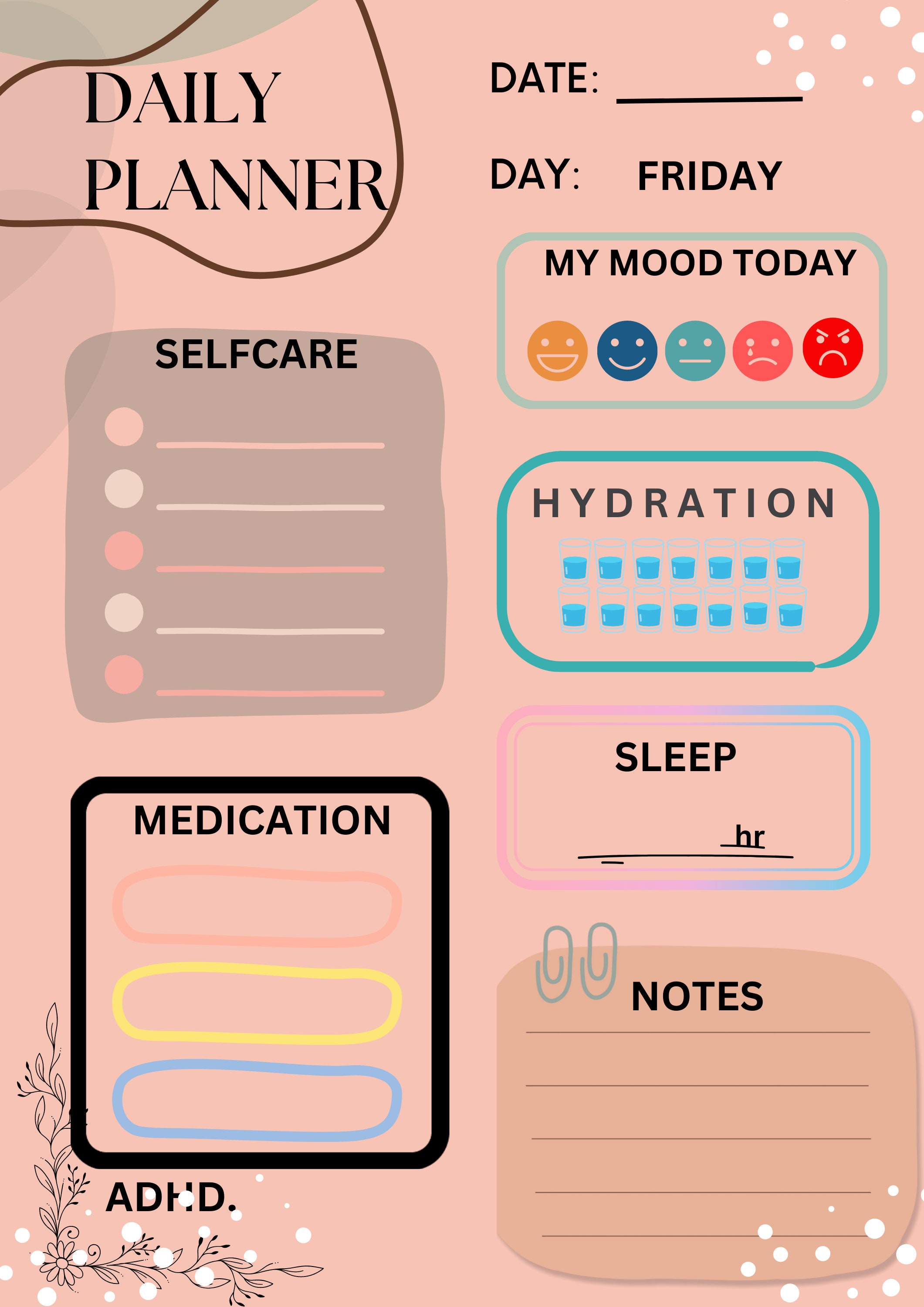 ADHD Daily & Weekly Planner - Etsy
