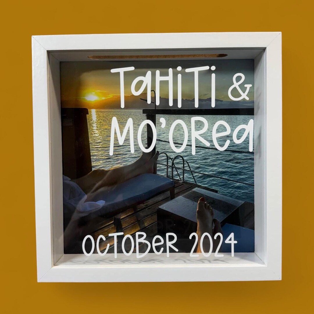 Personalized Wedding Shadow Box Bank: Honeymoon Fund Keepsake - Etsy