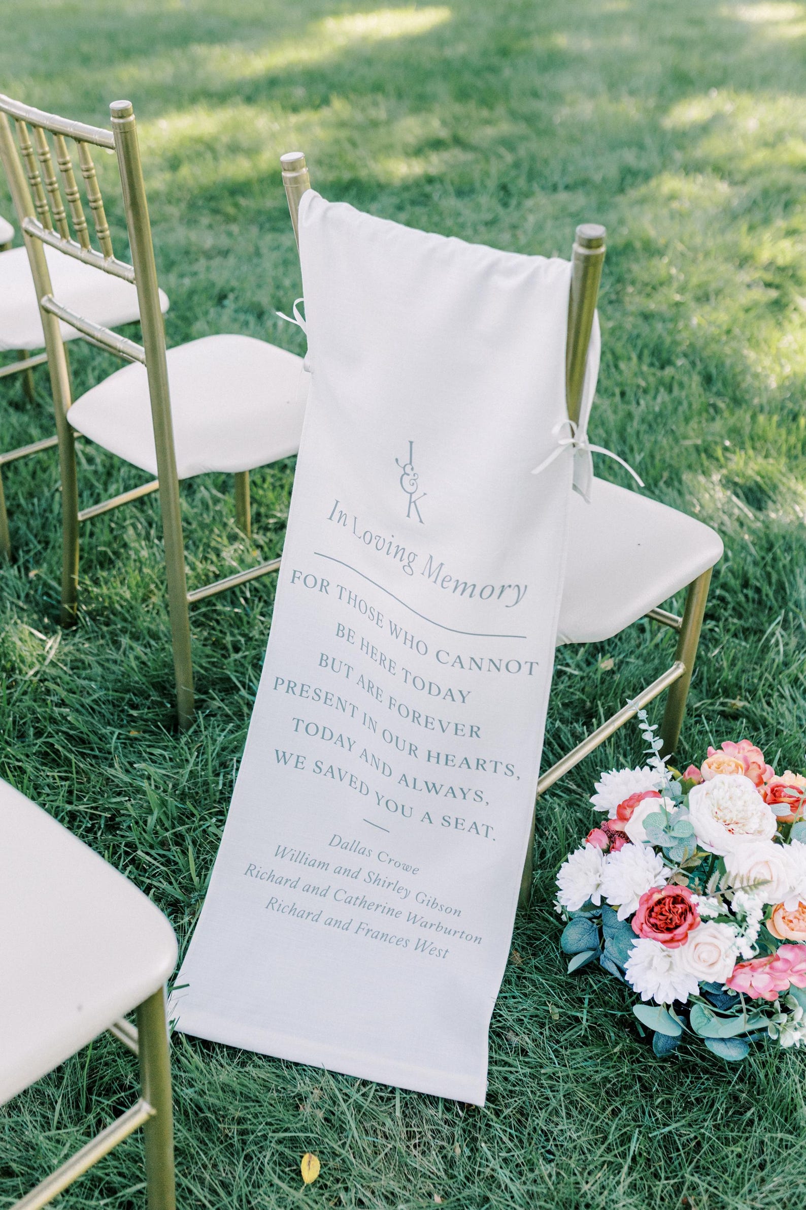 Custom White in Loving Memory Wedding Chair Banner - Personalized ...