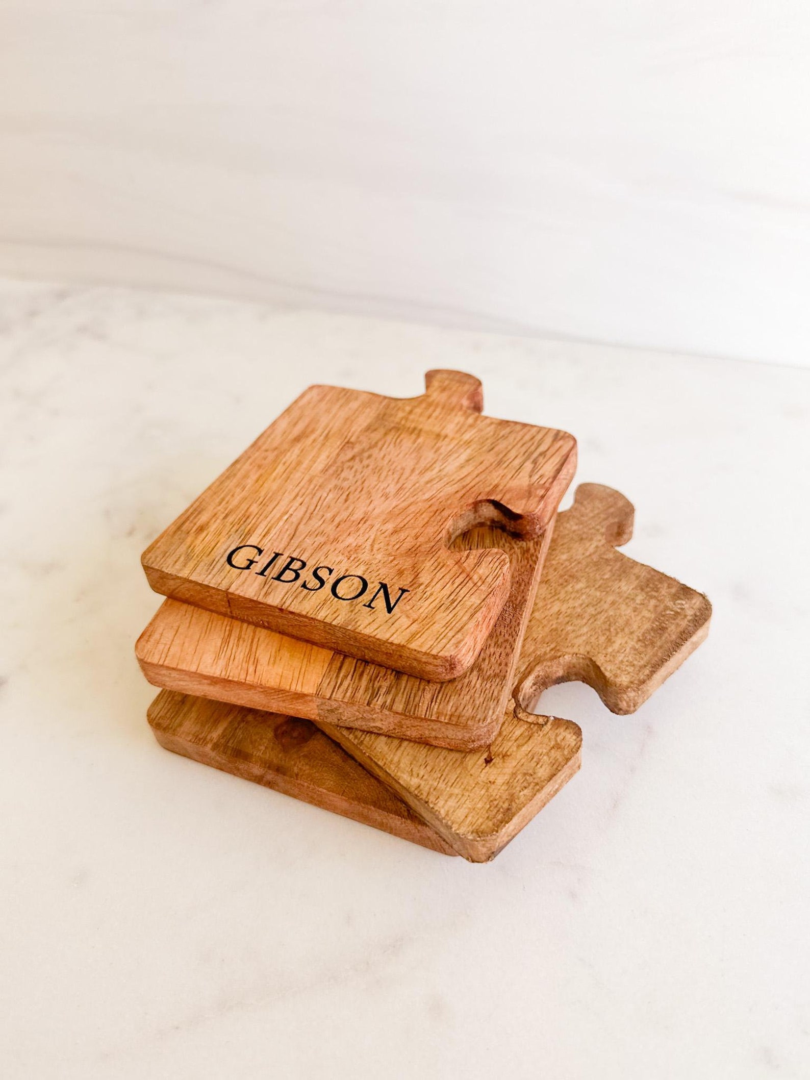 Engraved Wooden Puzzle Coasters | Custom Wooden Coasters Set | Unique ...