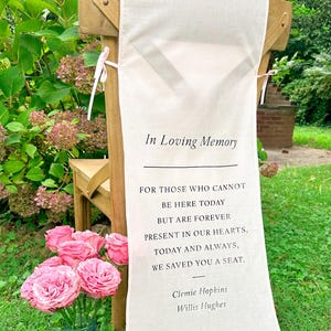 Custom in Memory of Wedding Chair Fabric Sign Personalized Memorial ...