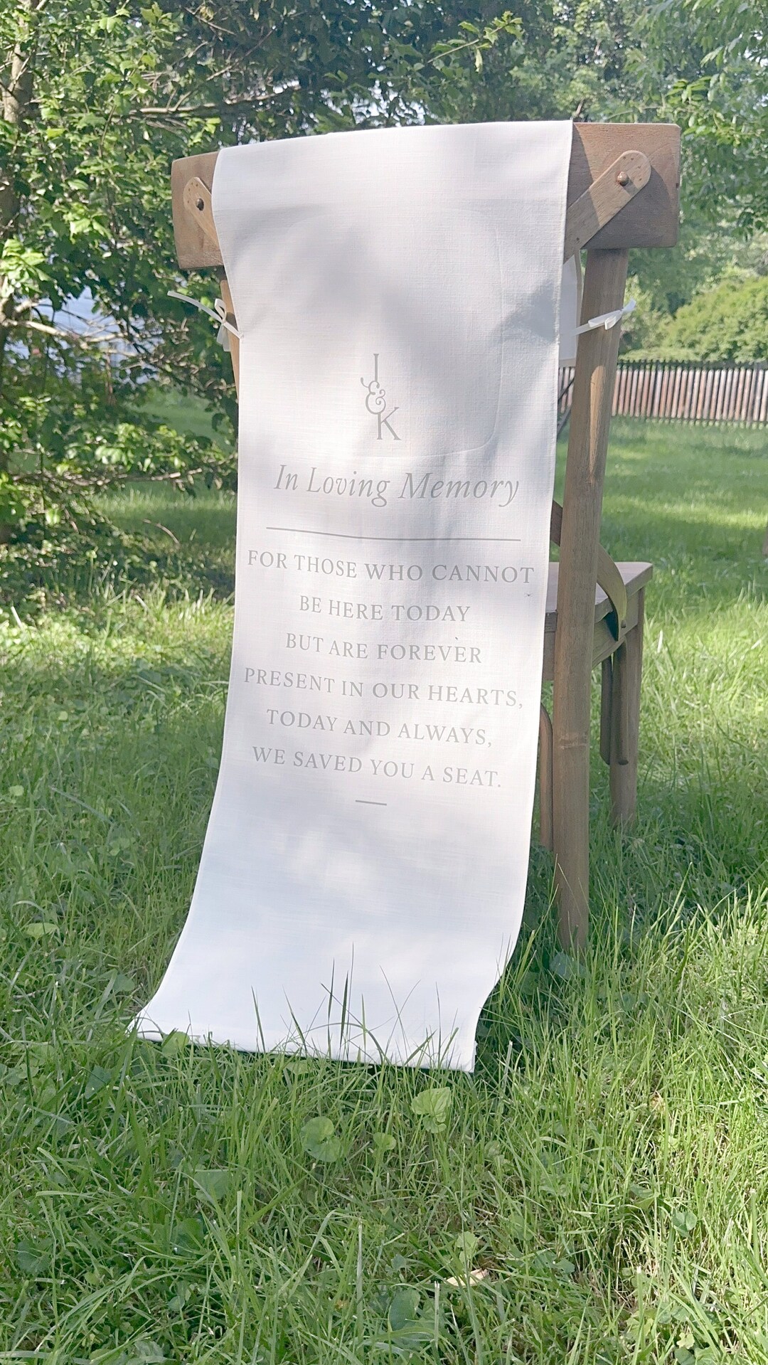 Custom in Loving Memory Wedding Chair Fabric Sign Personalized Memorial ...