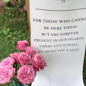 Custom in Memory of Wedding Chair Fabric Sign Personalized Memorial ...