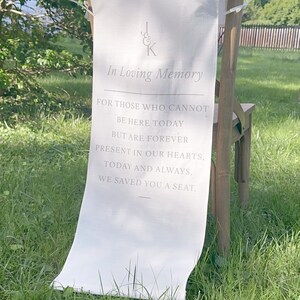 Custom in Memory of Wedding Chair Fabric Sign Personalized Memorial ...