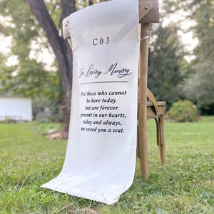 Custom Ivory in Memory of Wedding Chair Fabric Sign | Personalized ...