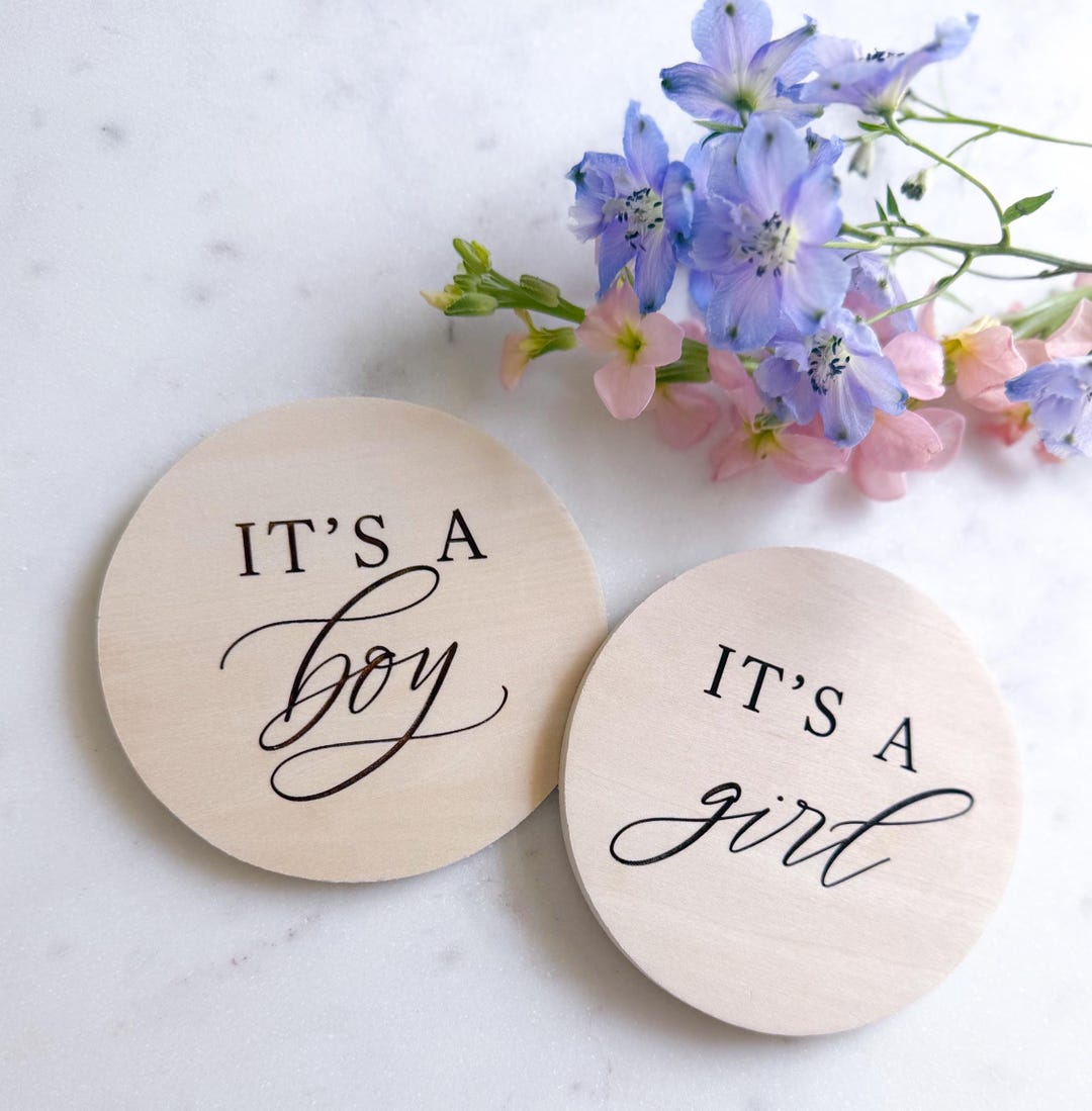 Gender Reveal Sign for Baby | It’s a Girl / Boy Sign | Engraved Baby ...