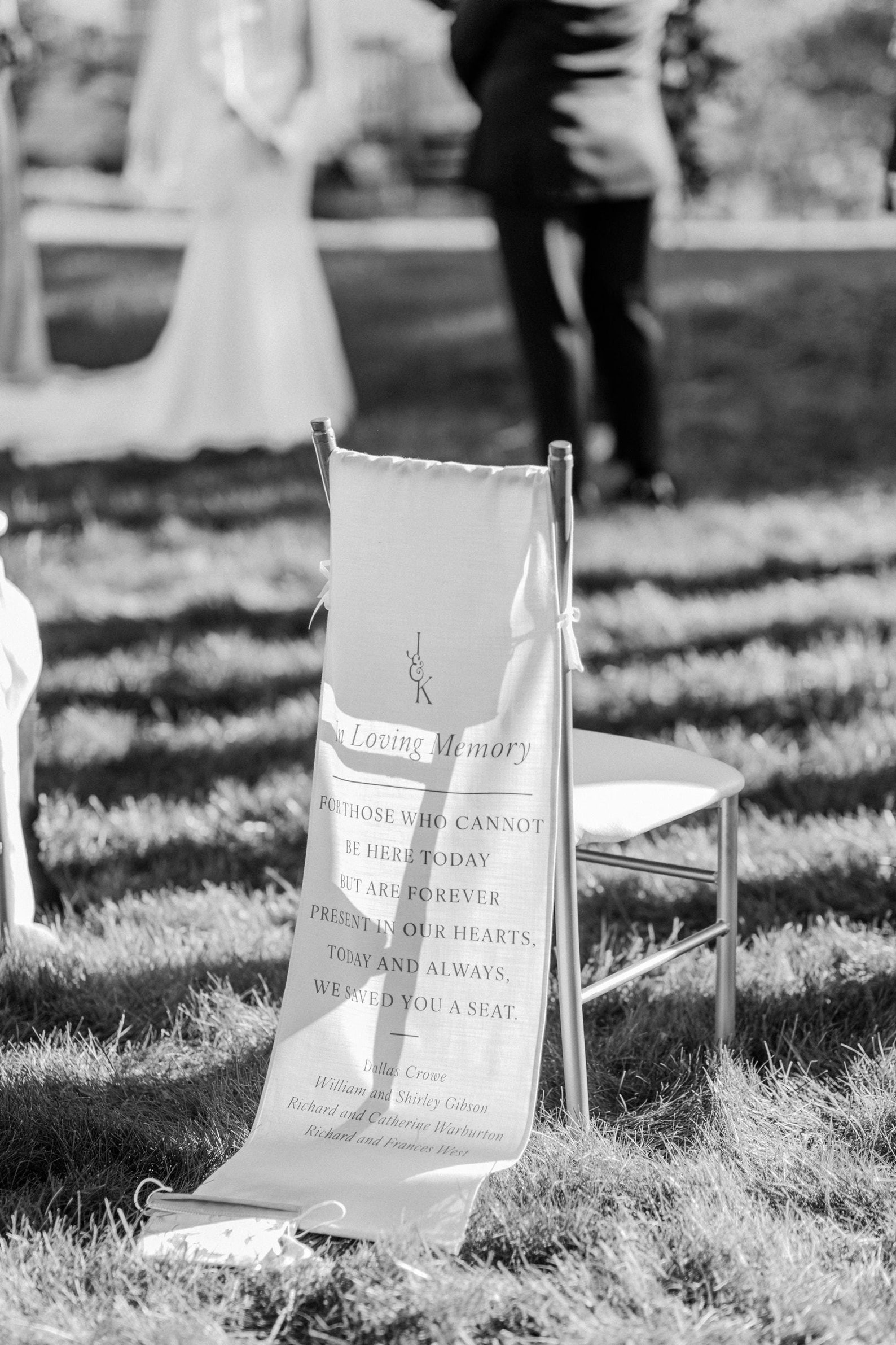 Custom White in Loving Memory Wedding Chair Banner - Personalized ...