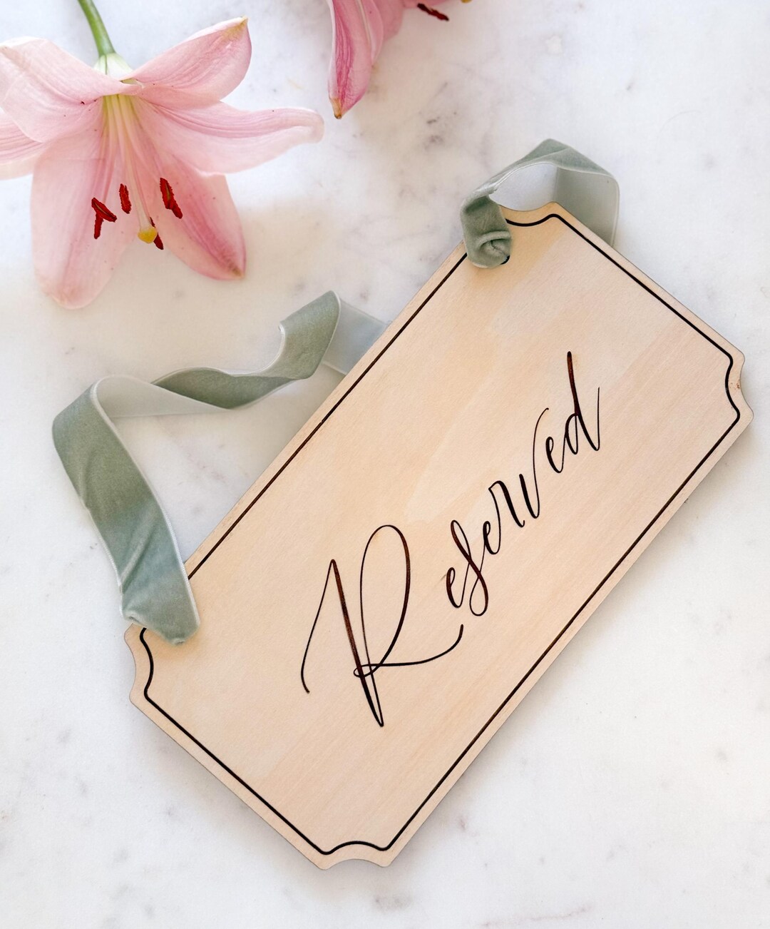 Hanging Reserved Sign | Chair Sign for Wedding | Reserved Chair Marker ...