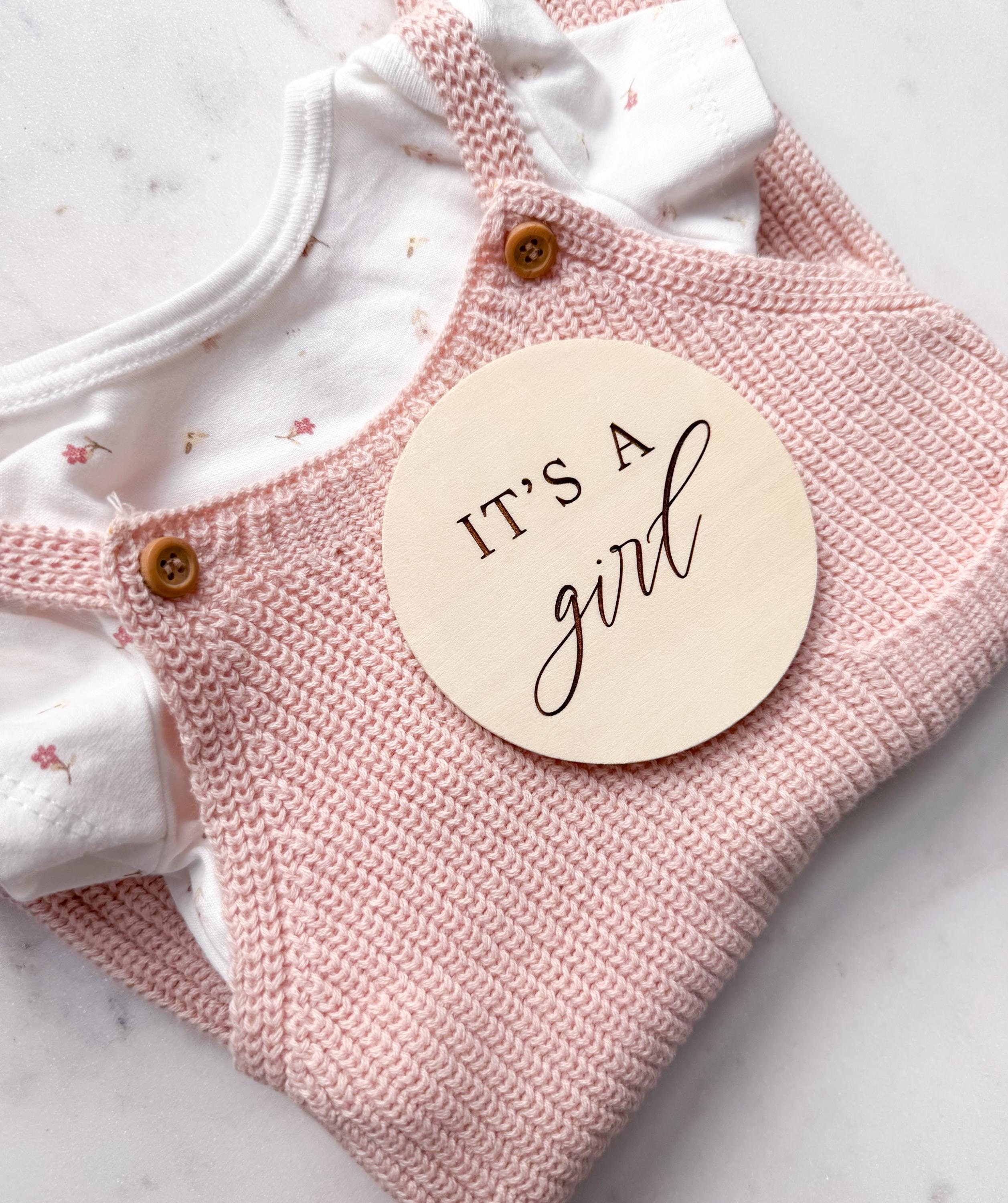 It's A Girl Sign | Gender Reveal Sign | Spring Baby Girl Engraved Birth ...