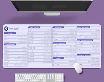 Visual Studio Code Shortcuts Mouse Pad – Developer Cheat Sheet - Etsy