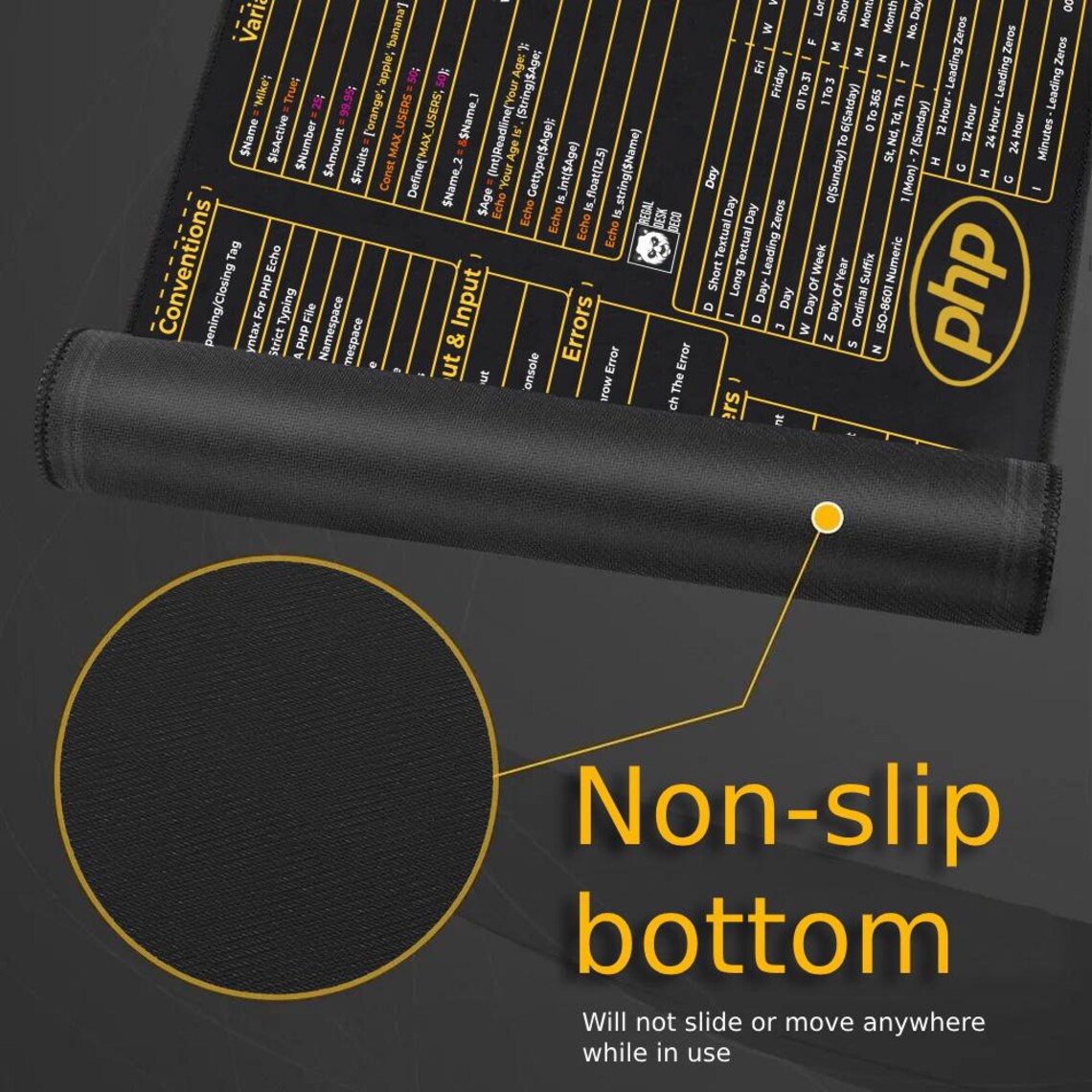 PHP Cheat Sheet Desk Mat: Shortcuts Keyboard Pad for Developers ...
