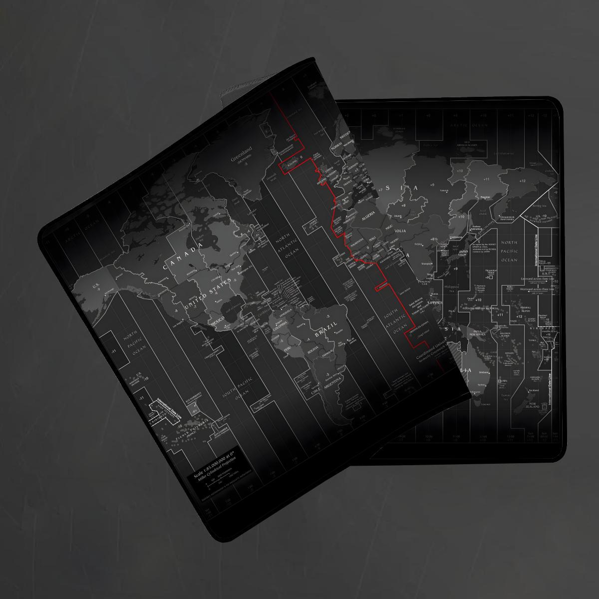 World Map Time Zone Desk Pad: Large Gaming Mouse Pad - Etsy