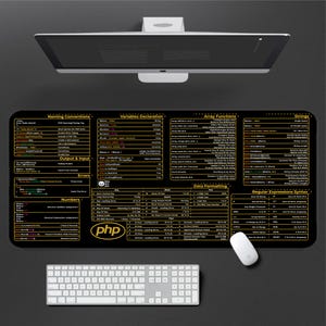 PHP Cheat Sheet Desk Mat for Programmers, Developer, Desk Accessories ...