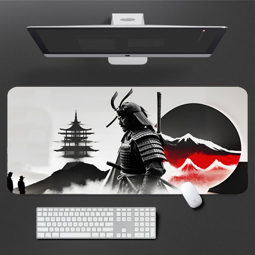 Japanese Samurai Desk Mat: XL Gaming Mouse Pad With RGB Edge - Etsy