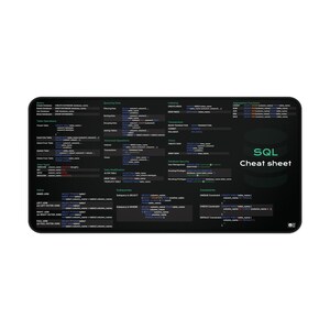 SQL Cheat Sheet Desk Mat for Database Administrators, Analysts, and ...