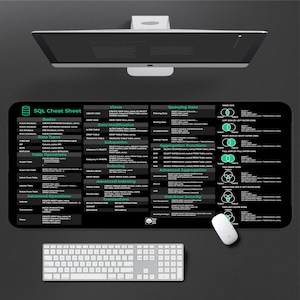 SQL Cheat Sheet Desk Mat for Database Administrators and Data Analysts ...