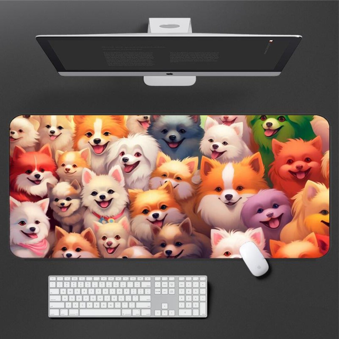 Cute Dogs Desk Mat | Puppy Pile-up Desk Pad | Adorable Puppy Desk ...