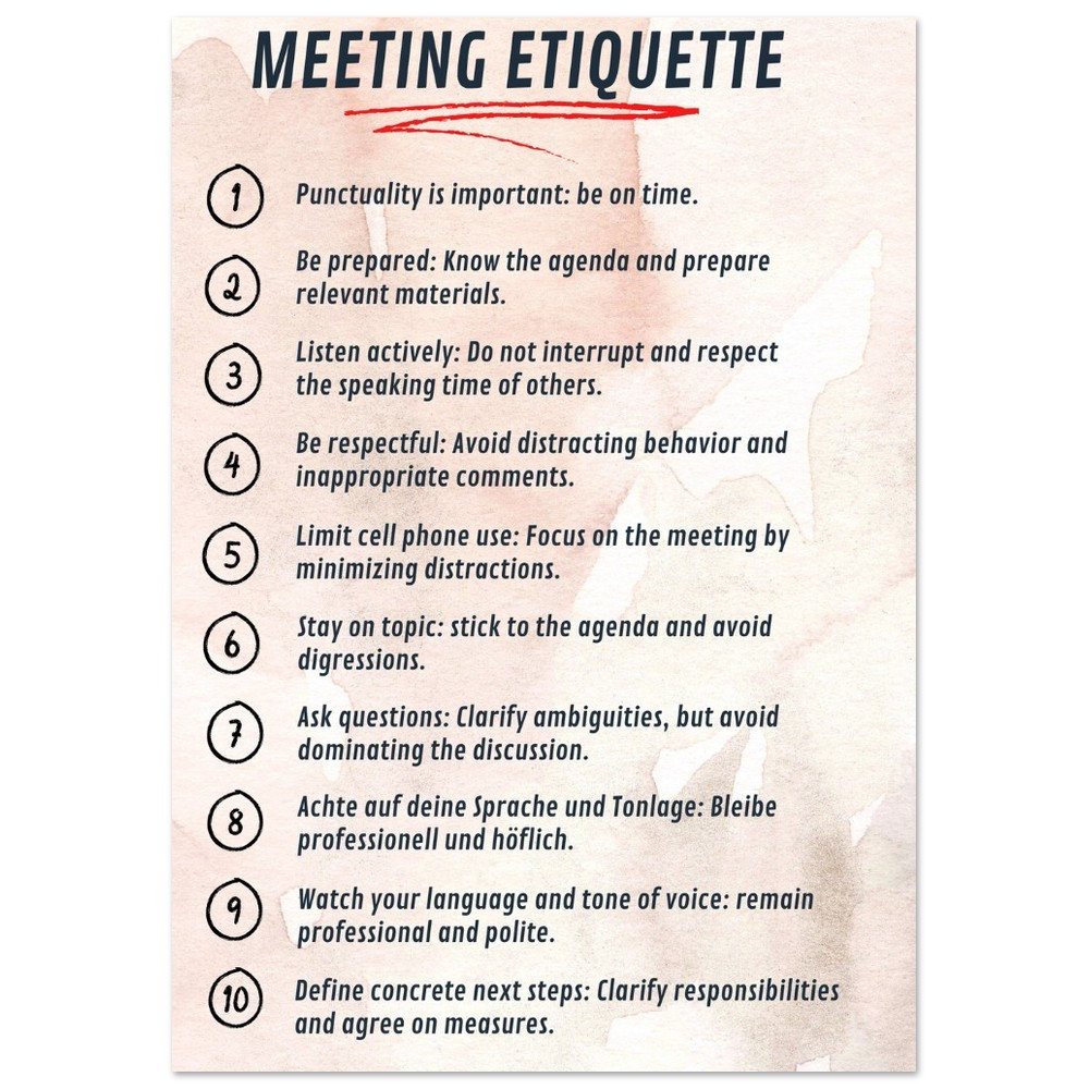 Meeting Etiquette Poster
