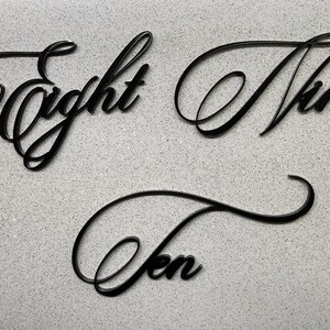 Acrylic Text Numbers, Modern Cursive Numbers, Table Cursive Numbers ...