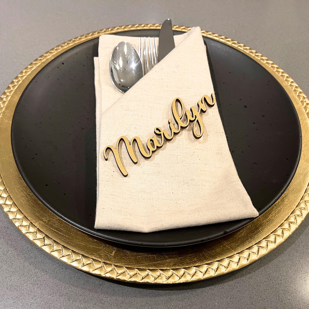 Personalized Laser Cut Wood and Acrylic Place Names: Wedding Table ...