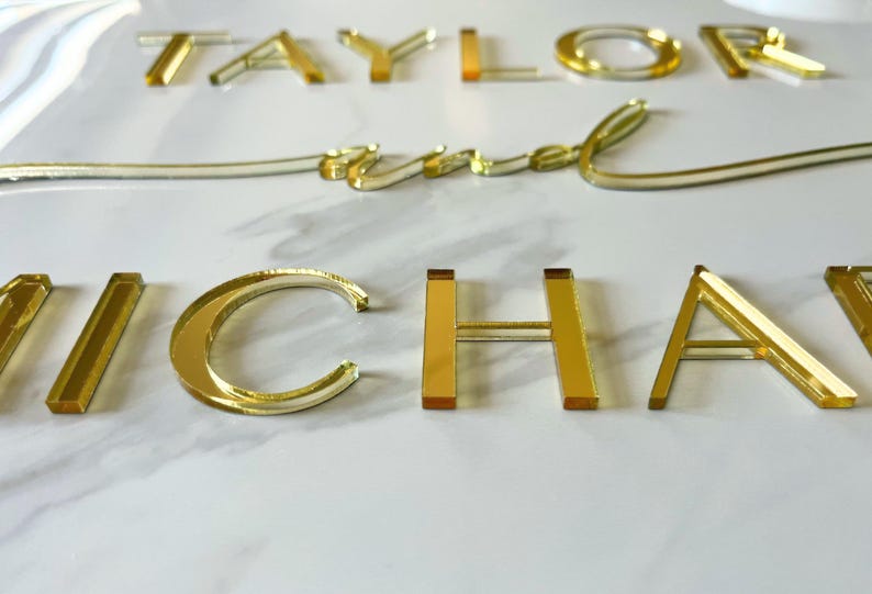 Custom 3D Acrylic Letters: Laser Cut DIY Wedding & Business Sign - Etsy