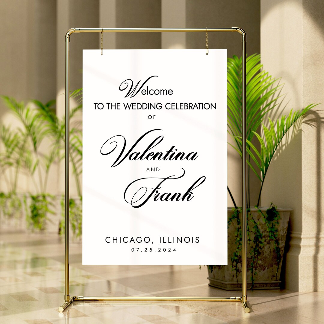 Welcome Sign Vinyl Decal, Customizable Welcome Sign, DIY Wedding Sign ...