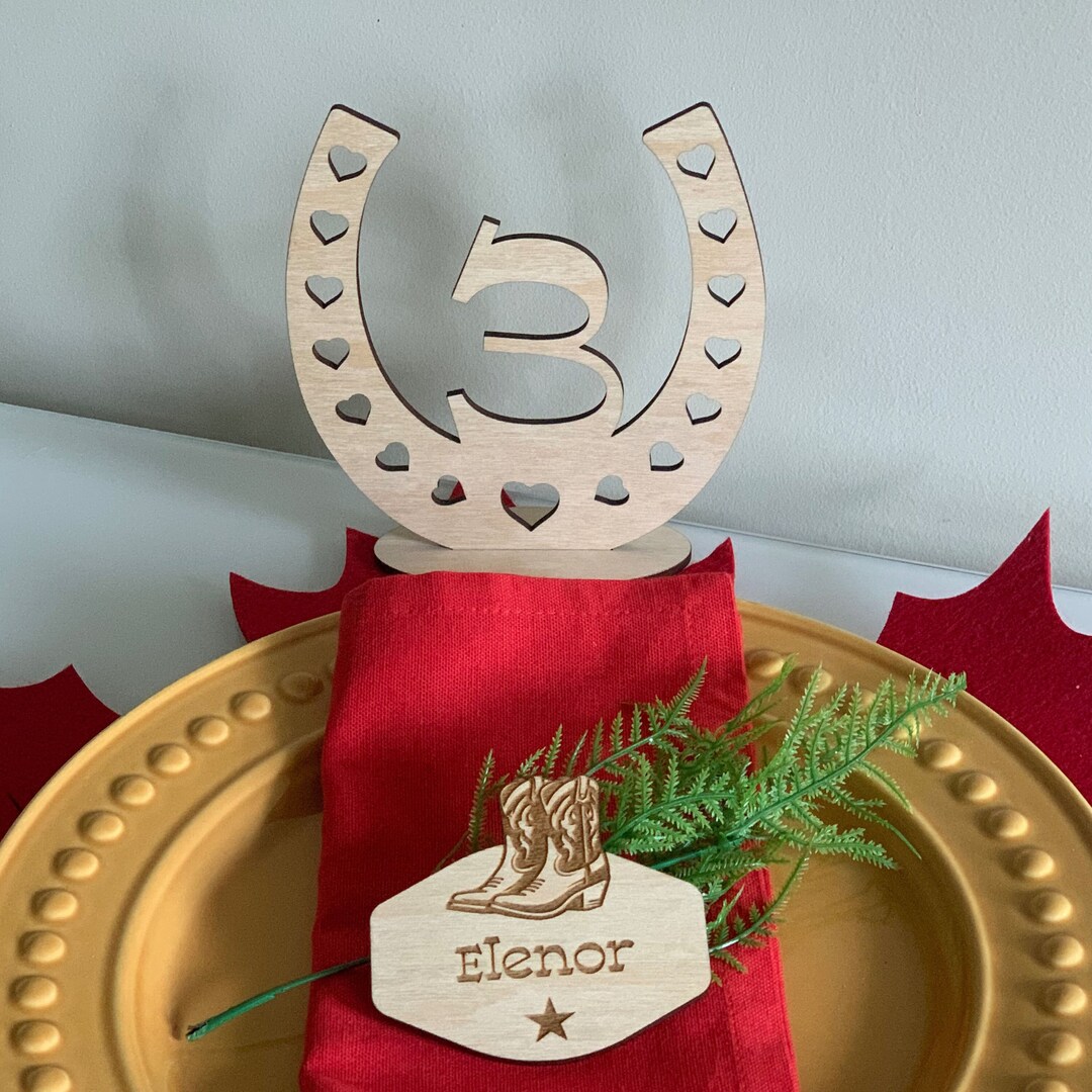 Western Wedding Table Numbers: Laser Cut Wood, Personalized - Etsy